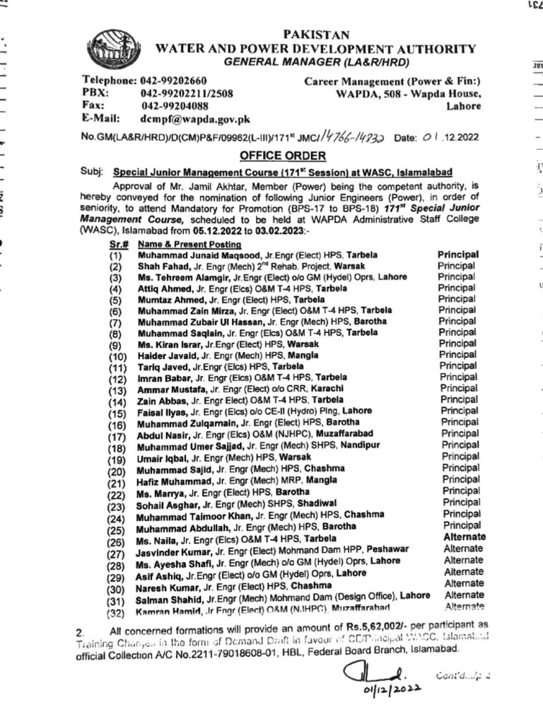 171 TH JMC Office Orders | PDF | Pakistan