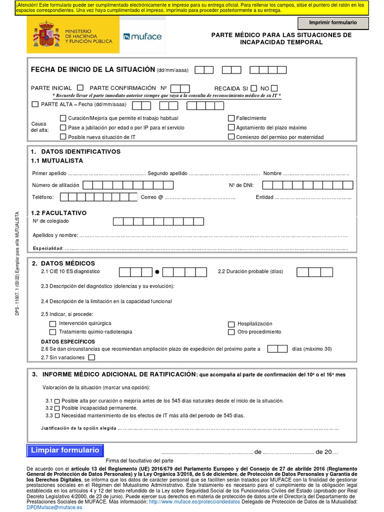 Muface Modelo Parte Baja | PDF