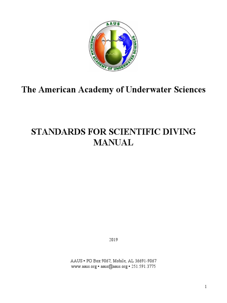 Corrected AAUS Scientific Diving Standards Manual Nov18 Mar19 | PDF