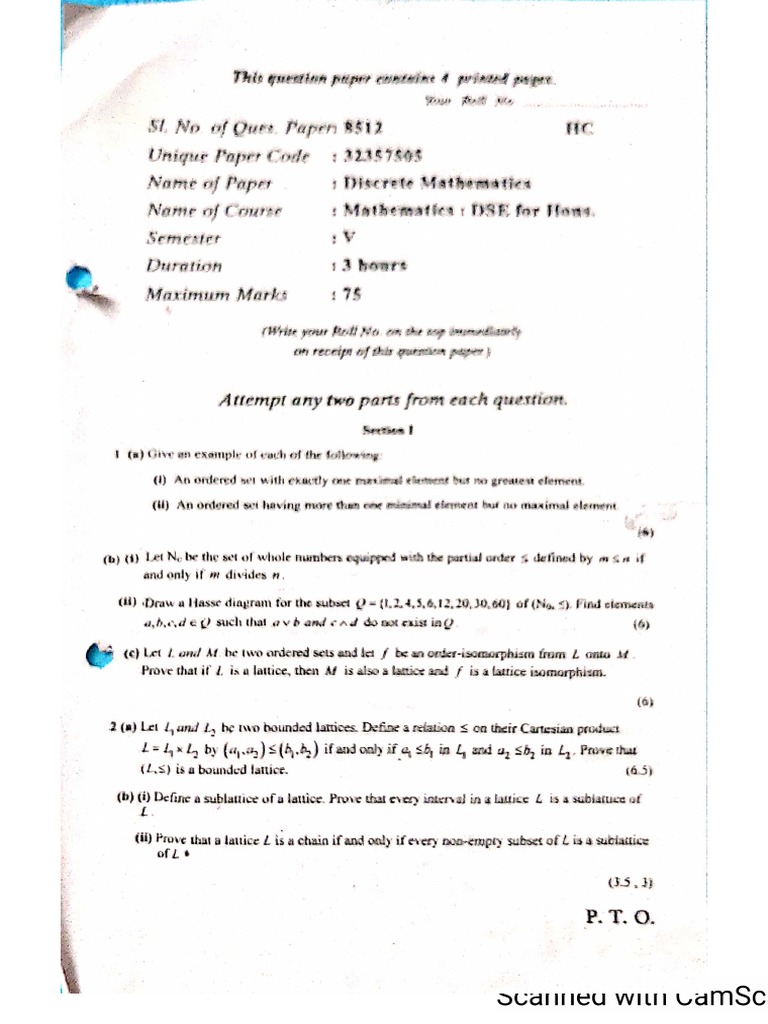 Discrete Mathematics Paper 1 | PDF