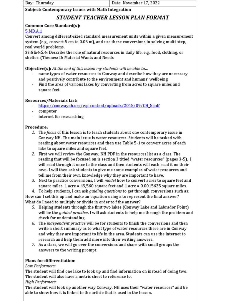 Contemporary Issues Lesson Plan | PDF | Lesson Plan | Cognition