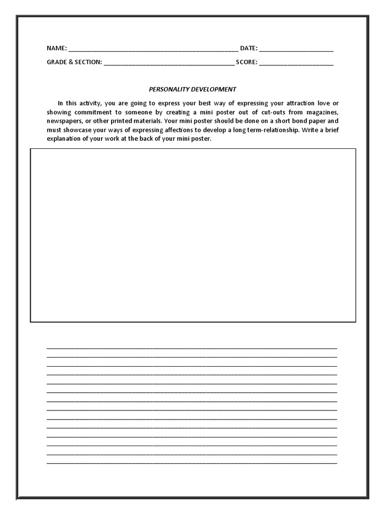 Mini Poster on Love and Commitment | PDF
