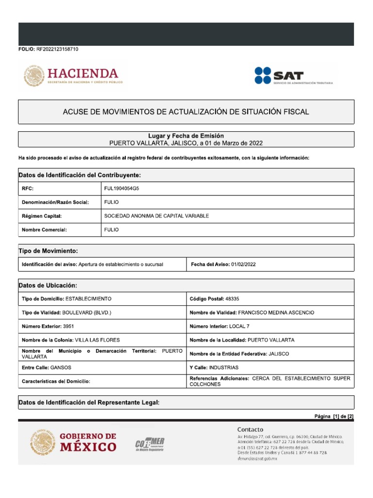 Aviso de Apertura de Sucursal | PDF