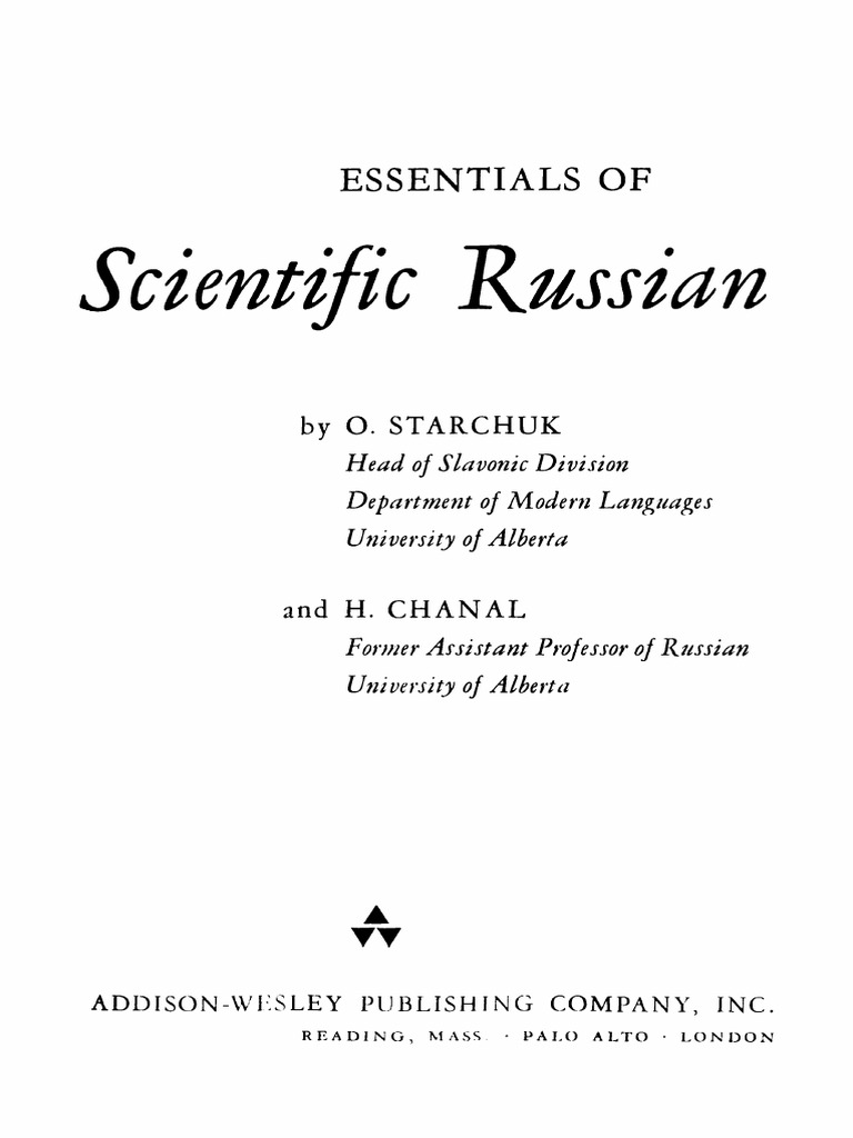 O. Starchuk and H. Chanal - Essentials of Scientific Russian - Addison-Wesley (1963) | PDF ...