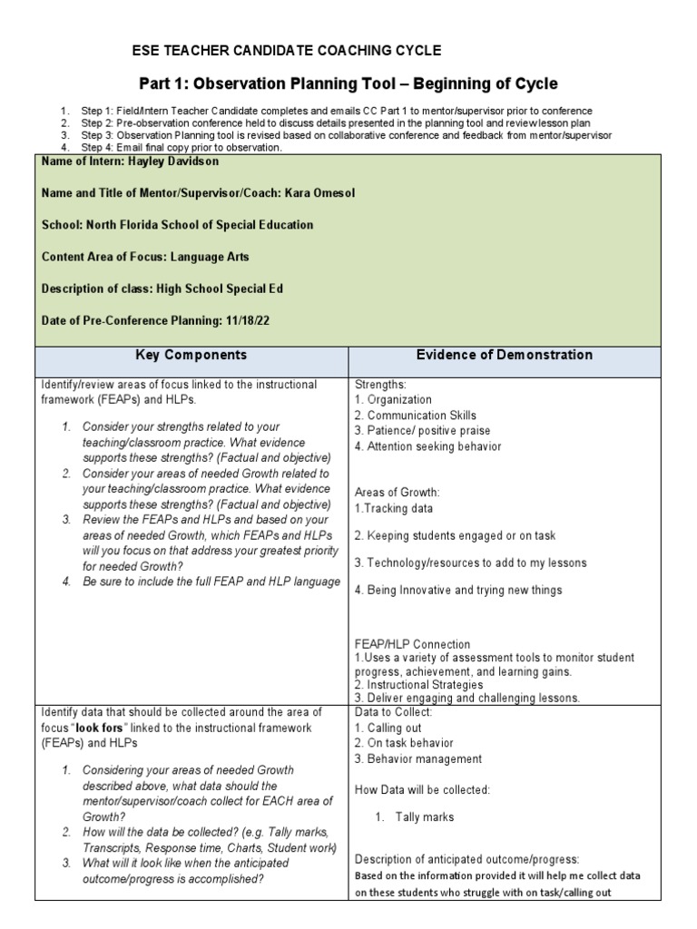 Prefix Coaching Cycle 3 | PDF | Teaching Method | Mentorship