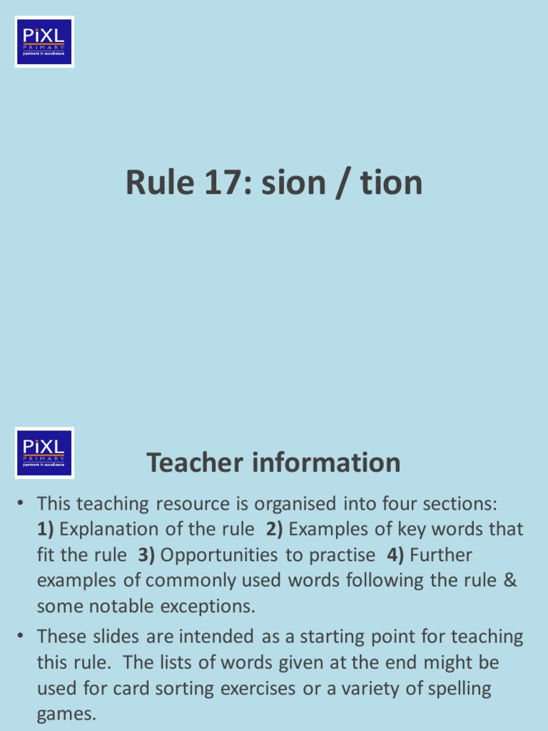 Spelling Tracker - Rule 17 - Tion Sion | PDF | Cognitive Science ...