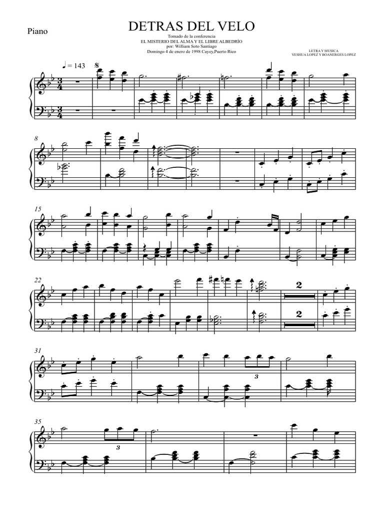 Detras+Del+Velo+ +piano | PDF