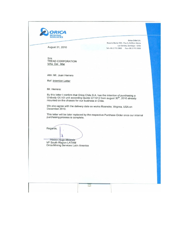 Letter of Intention | PDF