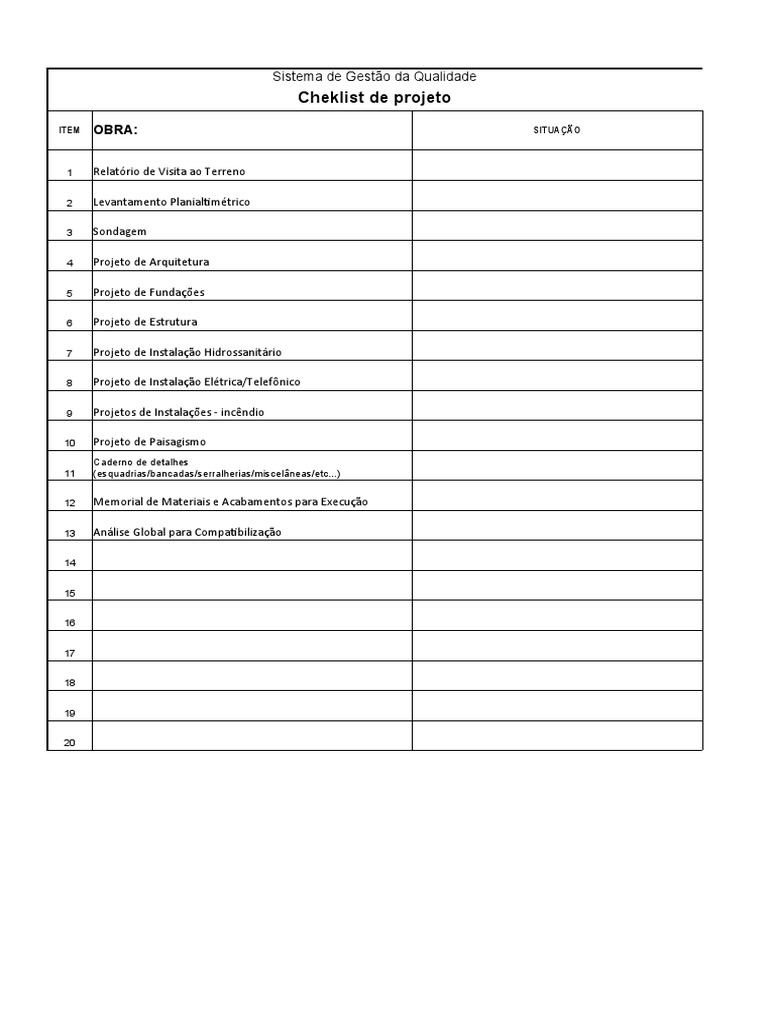 Check-List de Projeto EAP | PDF | Materiais de construção | Engenharia ...