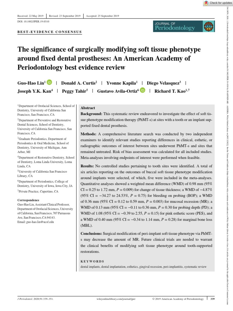 Journal of Periodontology - 2019 - Lin - The Significance of Surgically ...