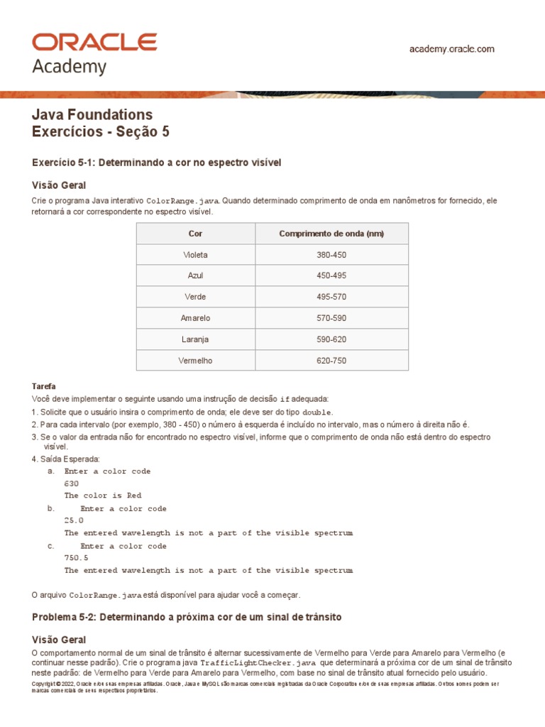 JFo 5 Practice PR | PDF | Java (linguagem de programação) | Vermelho