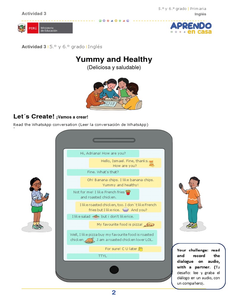 Activity N 3 5to y 6to Primaria. | PDF | Estudios de idiomas extranjeros