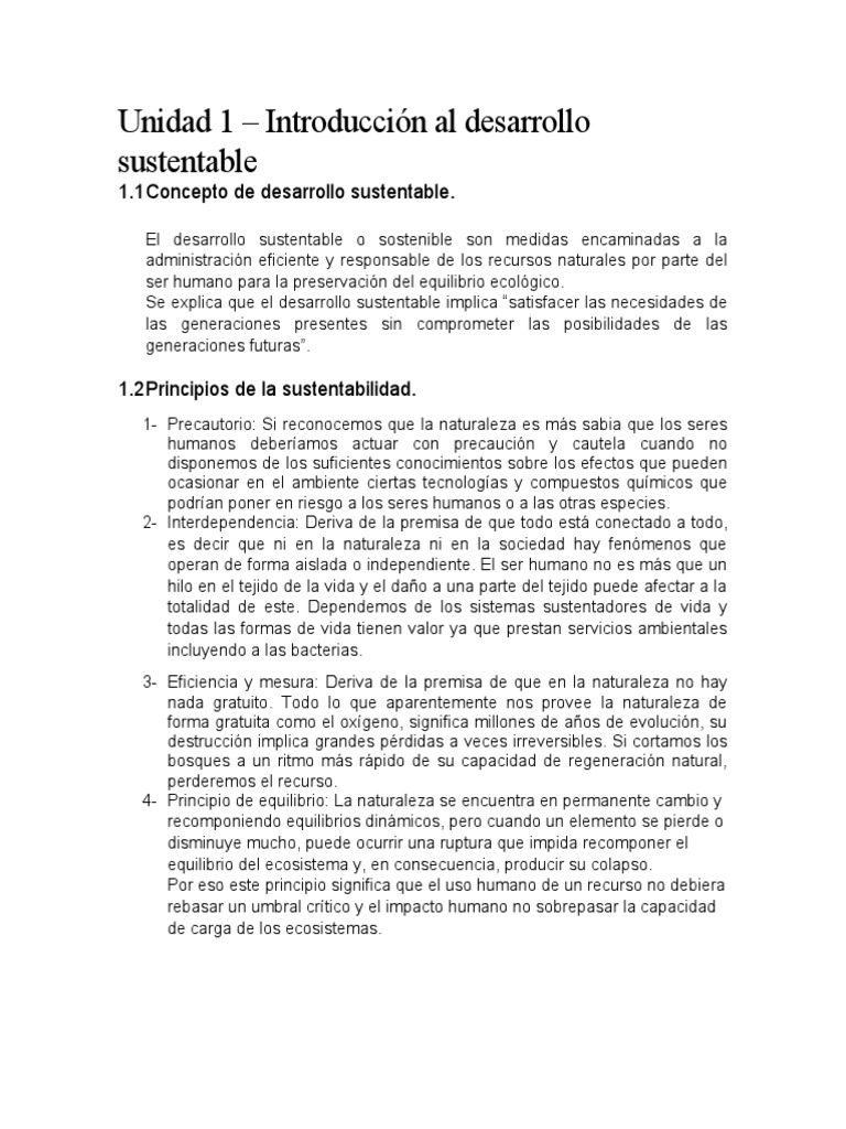 Introducción al Desarrollo Sustentable | PDF | Ecosistema | Desarrollo ...