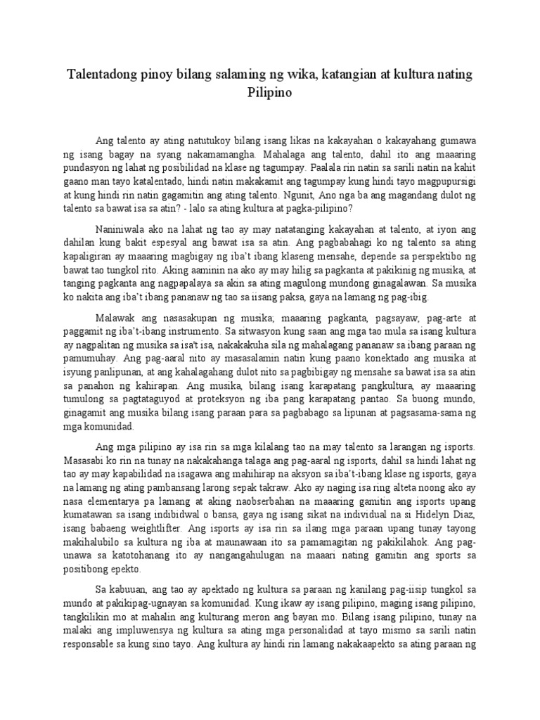 Filipino Essay | PDF