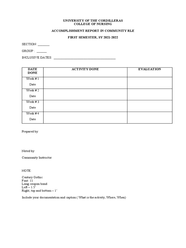 Accomplishment Report Format | PDF
