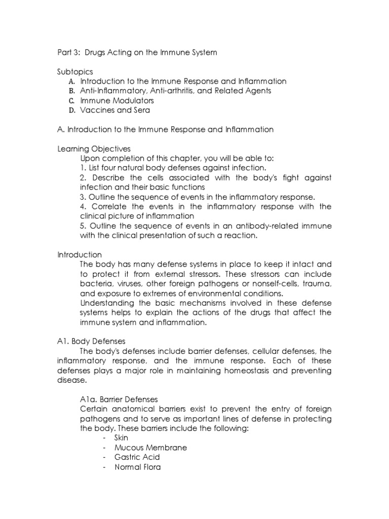 NCM 106 Drugs Acting On Immune System | PDF | Immune System ...