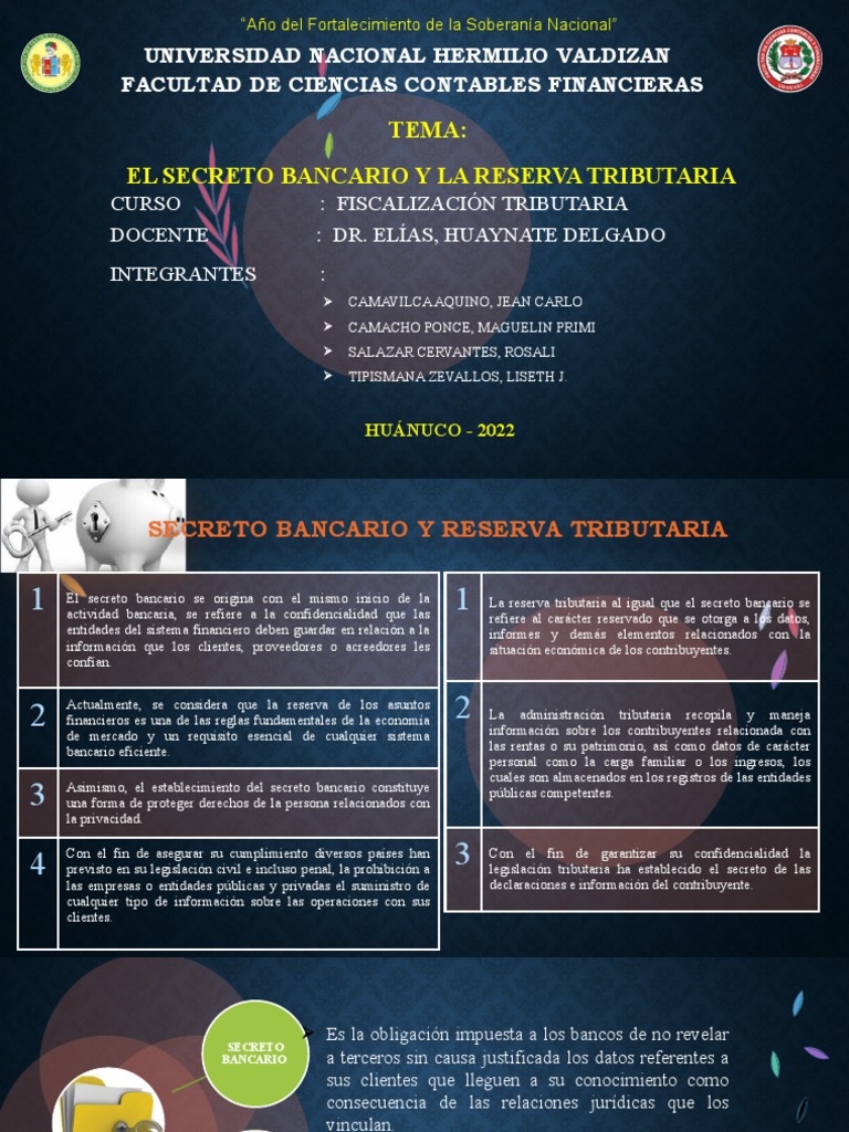 El Secreto Bancario y Reserva Tributaria | PDF | Secreto bancario | Bancos
