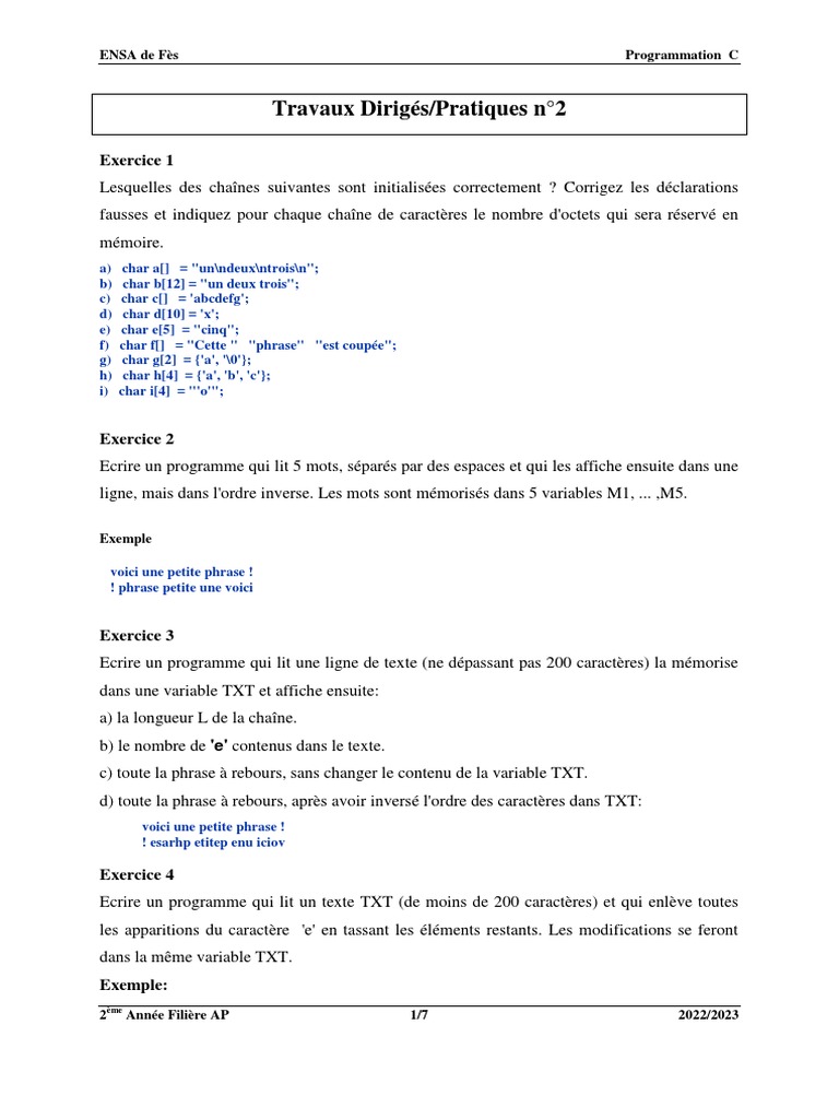 TD - TP 2 Programmation C | PDF | Décimal | Ingénierie informatique