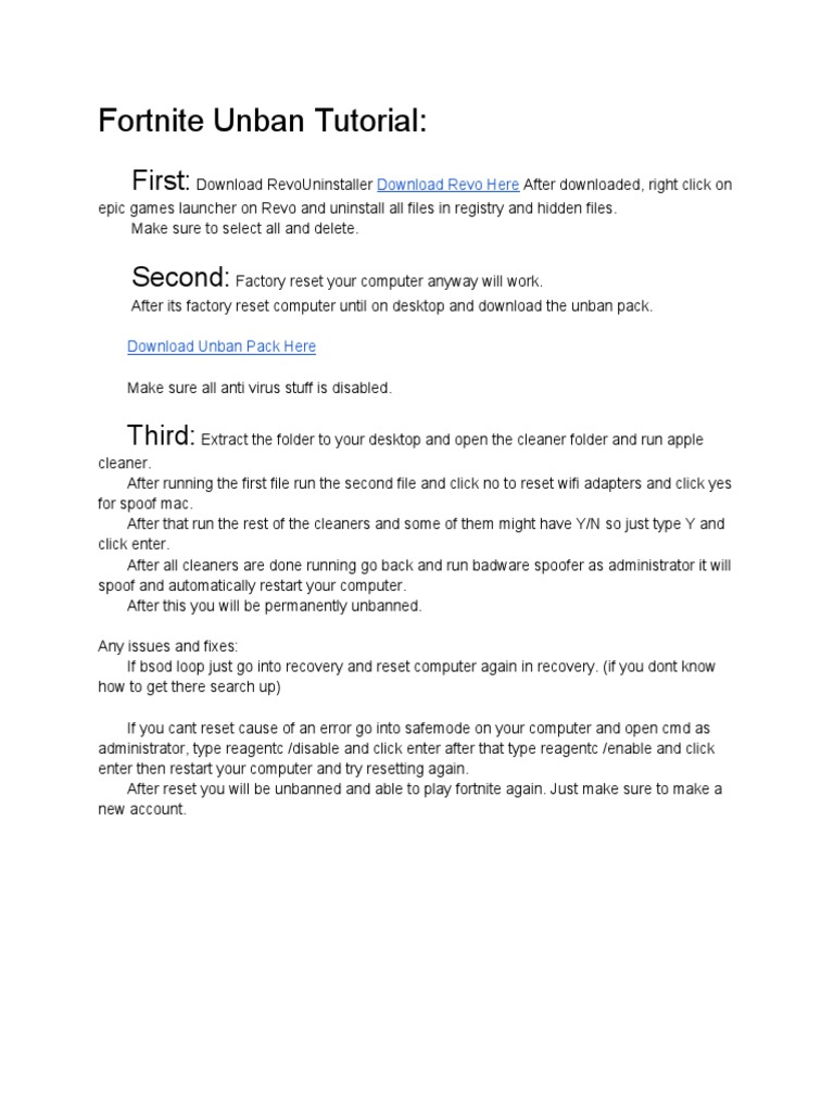 How To Perm Unban | PDF