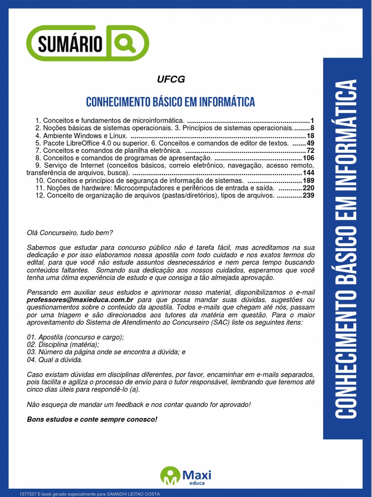 04 Conhecimento Basico em Informatica | PDF | Entrada/Saída | Sistema ...