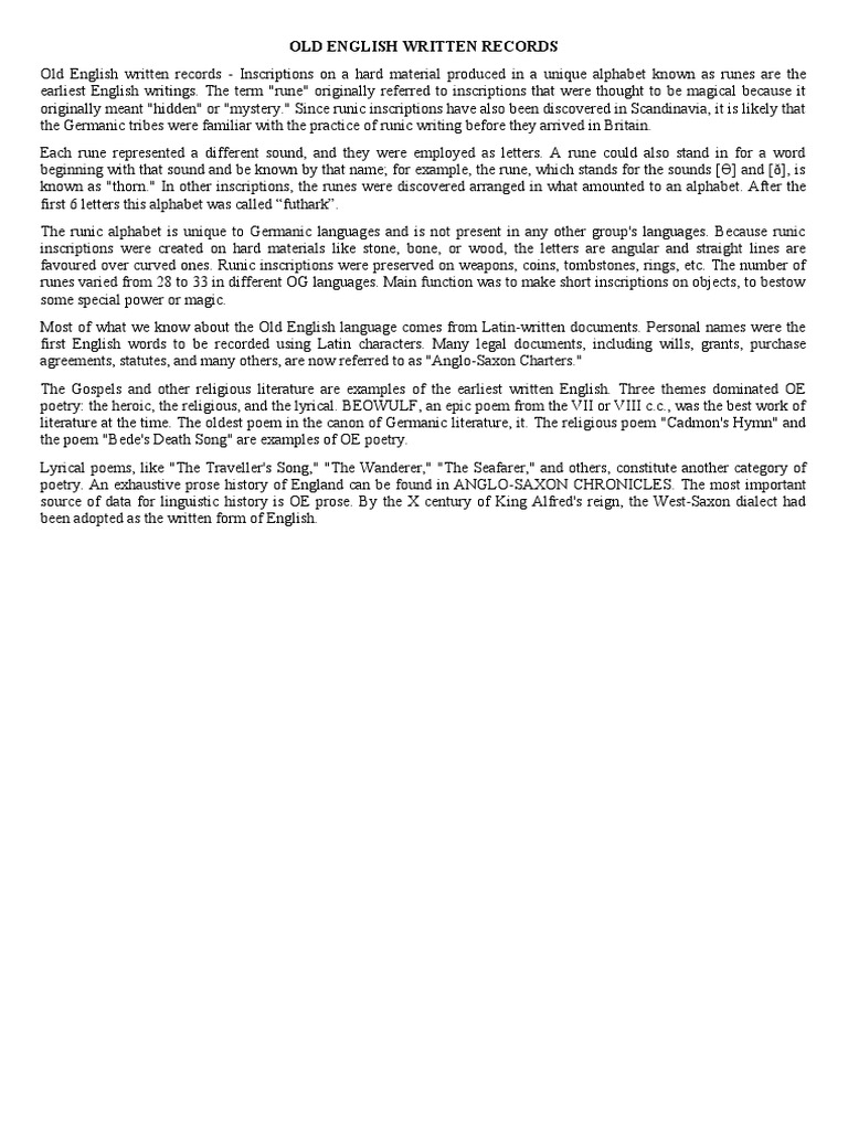 Runic Inscriptions | PDF | Runes | English Language