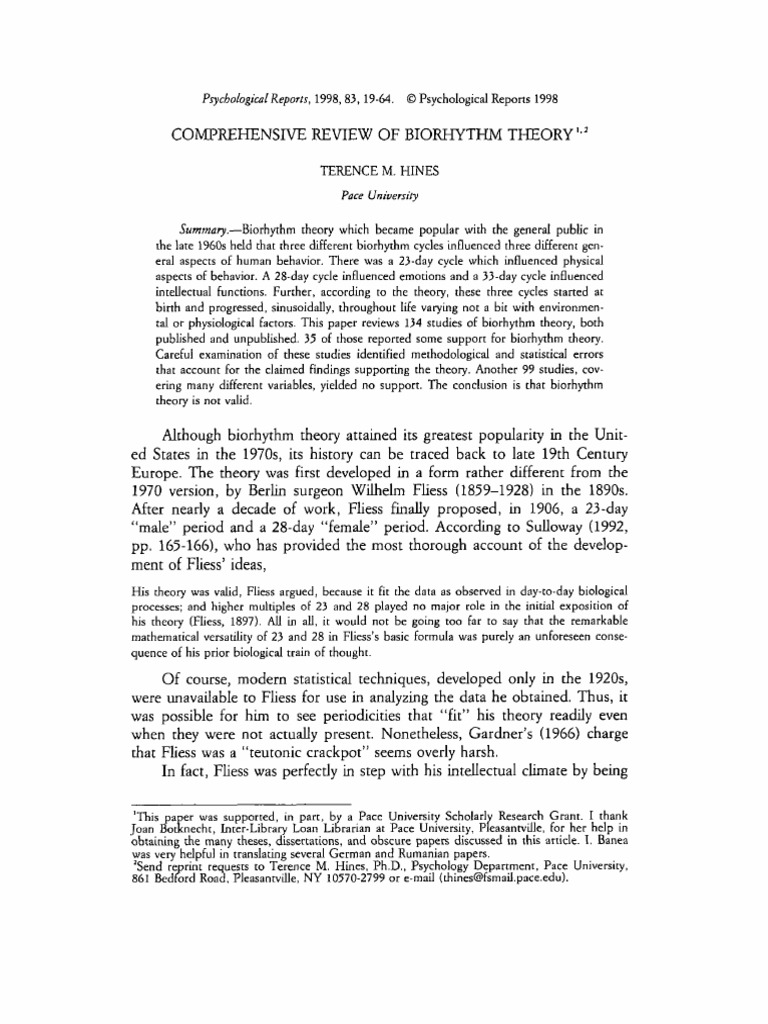 Review of Bioryhthm | PDF | Sigmund Freud | Science