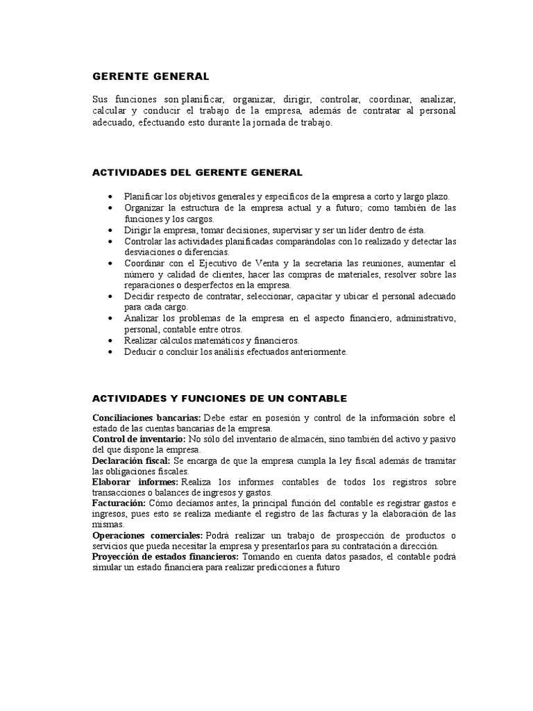 Gerente General | PDF | Contabilidad | Logística