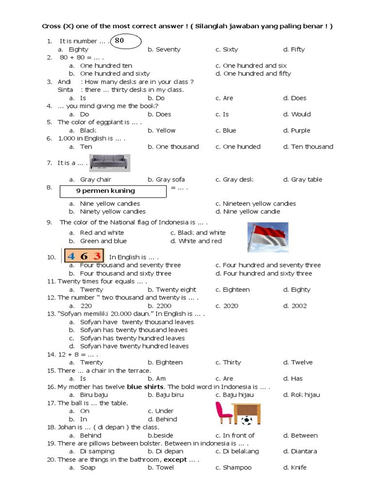 Latihan Soal Sas Kls 4 Pdf Color Qualia
