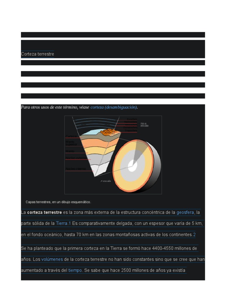 Corteza | PDF | Corteza (Geología) | Ciencias de la Tierra