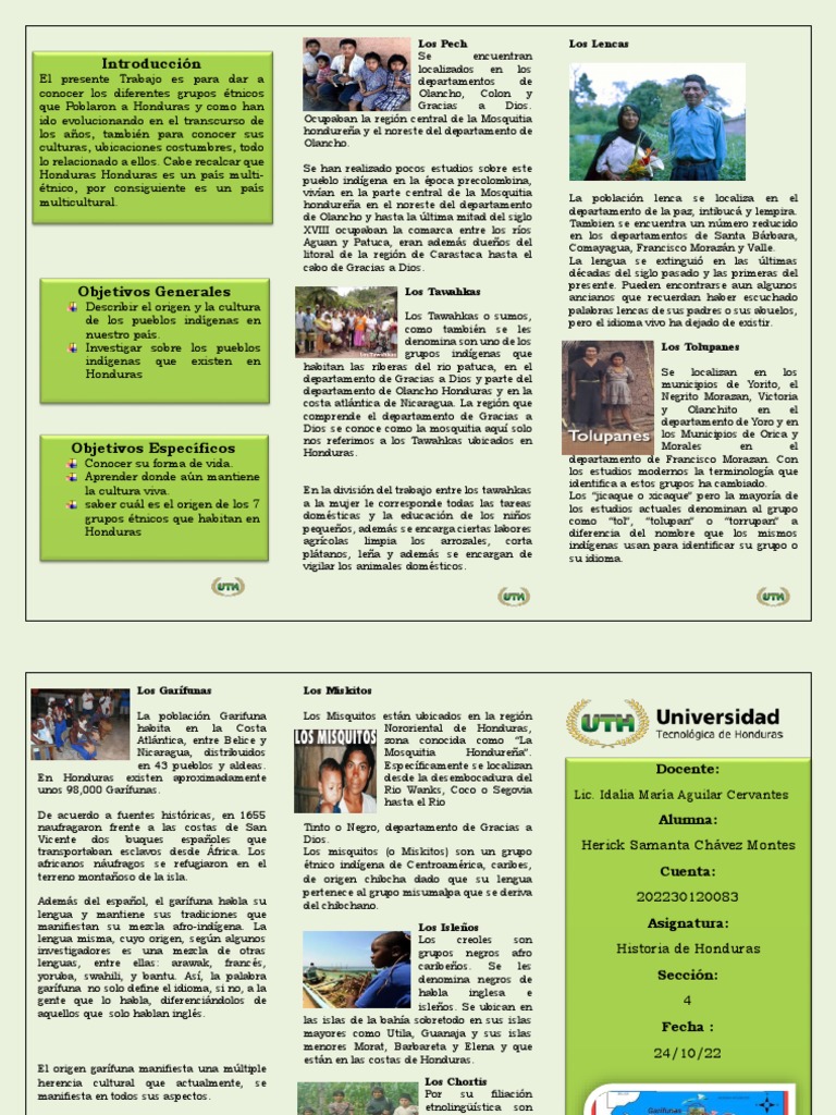 Trifolio UTH | PDF | Honduras | Etnicidad