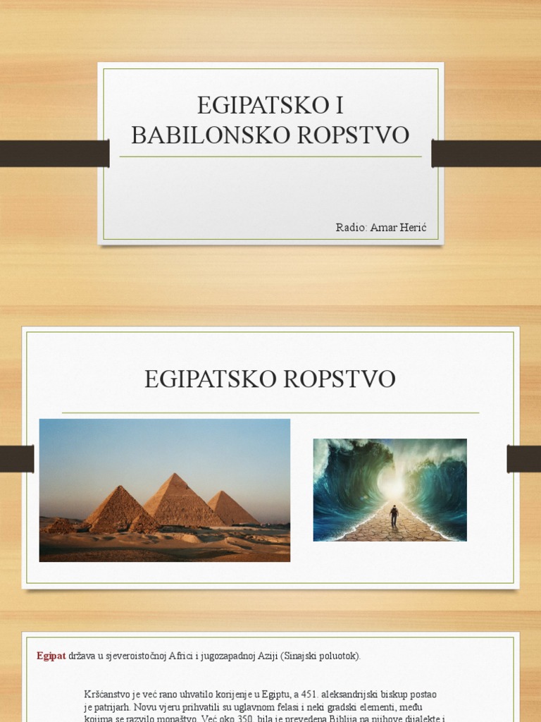 Egipatsko I Babilonsko Ropstvo | PDF