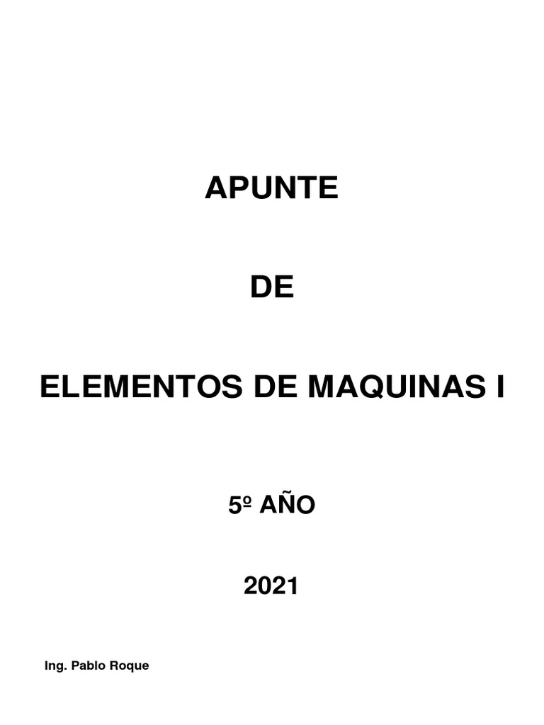 Apunte de Elem de Maq y Ejercicios | PDF | Engranaje | Palanca