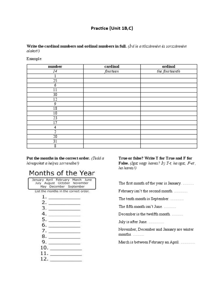 Project Explore Starter Practice Unit 1B,C | PDF