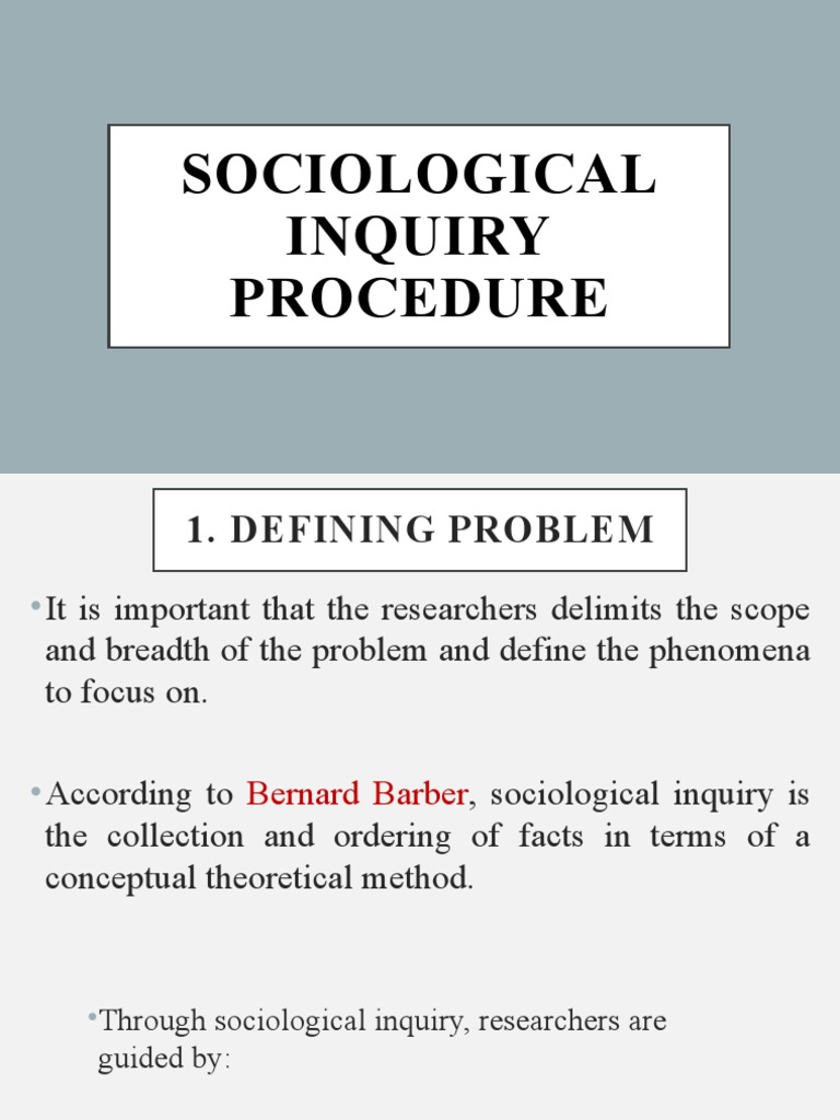 Sociological Inquiry Procedure | PDF