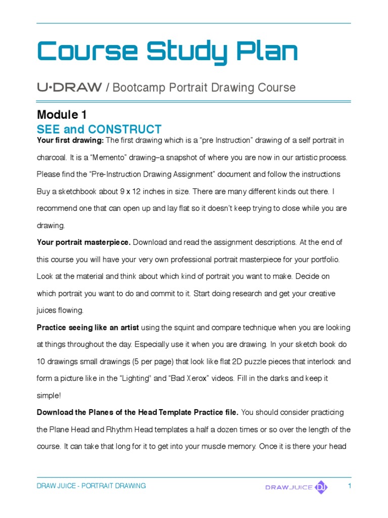 Portrait Drawing Bootcamp Plan | PDF | Drawing