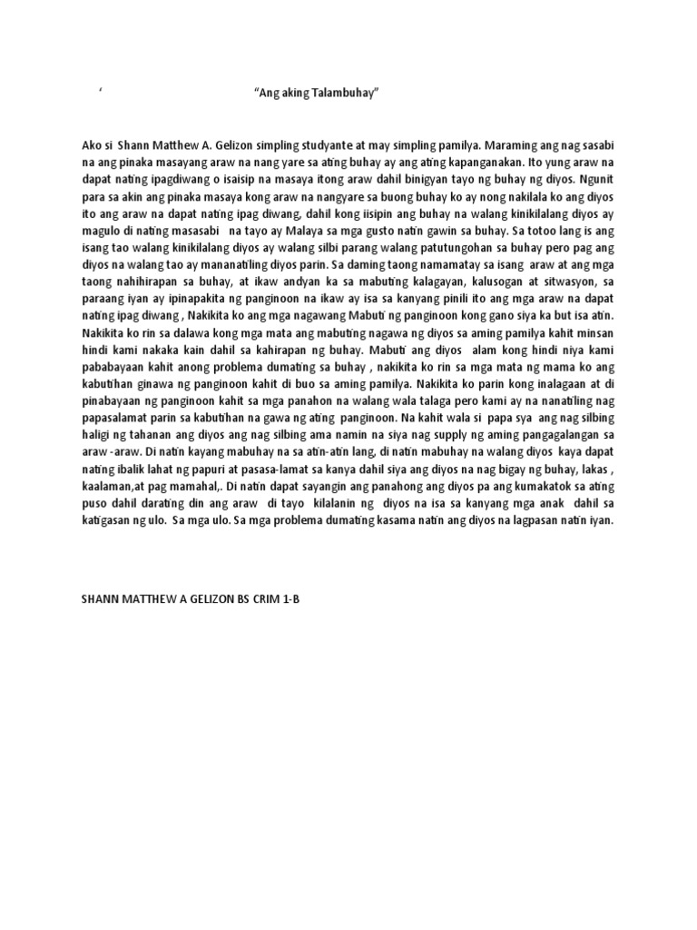 Ang Aking Talambuhay | PDF