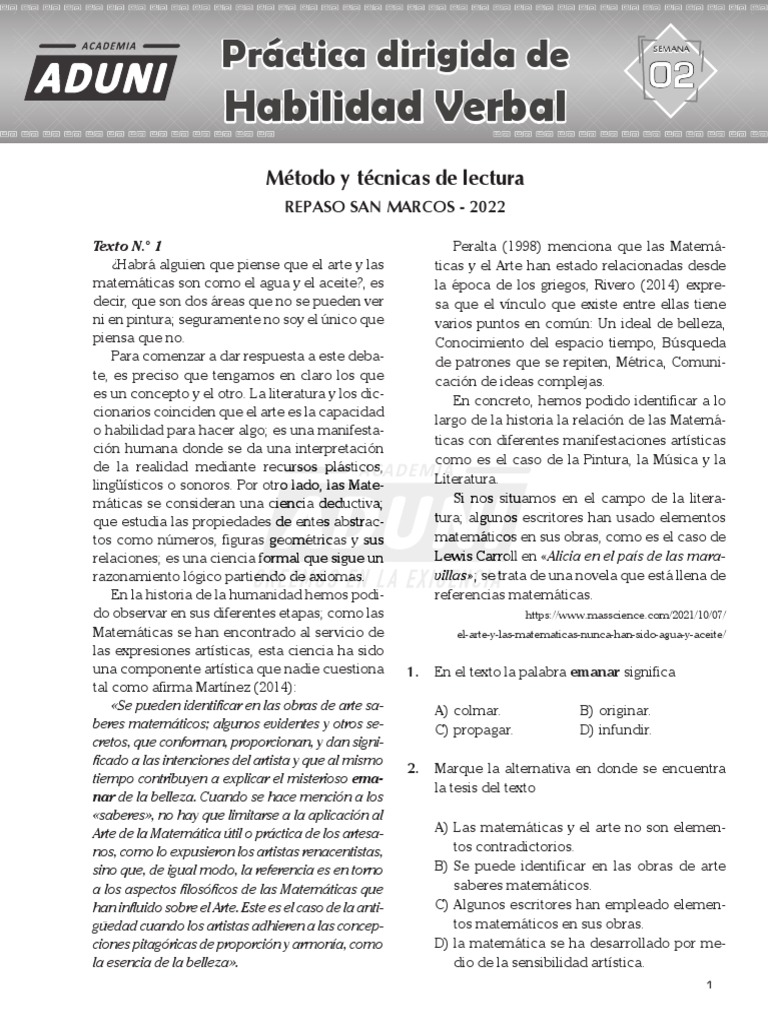 HV SSM Diri Sem02 | PDF | Matemáticas | Alimentos
