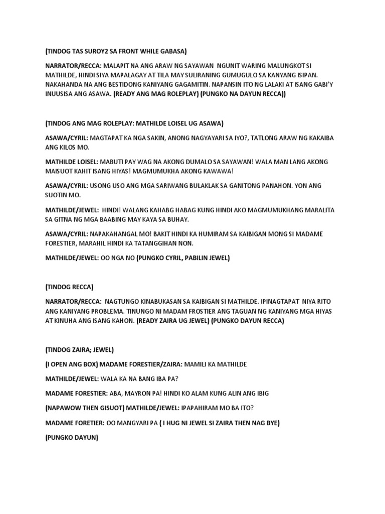 Ang Kwentas Roleplay | PDF