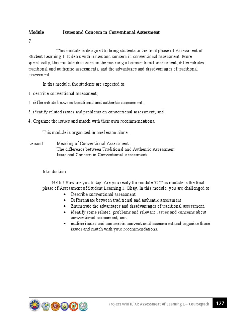 Module 7 - Assessment of Learning 1 Coursepack | PDF | Educational ...