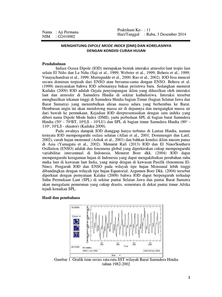 Menghitung Dipole Mode Index Dmi Dan Kor | PDF