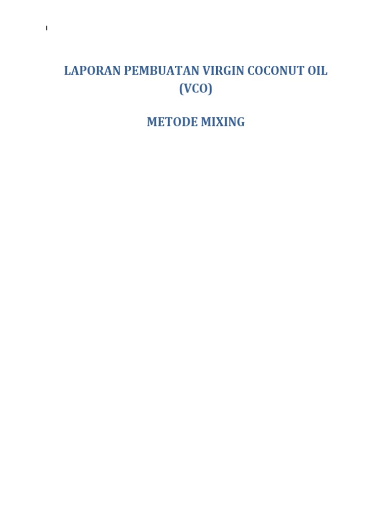 Laporan Pembuatan Vco | PDF