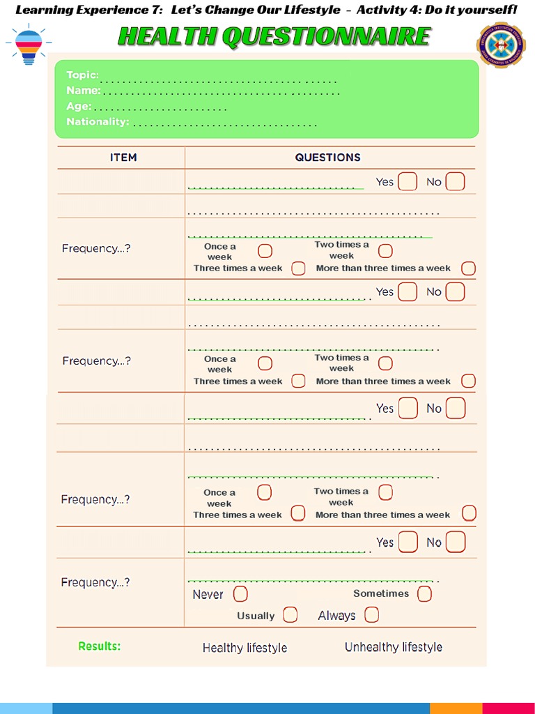 LE7 A4 Questionnaire 3rd | PDF