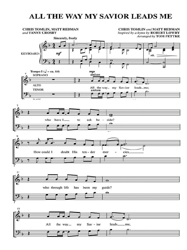 All The Way My Saviour Leads Me - PDF - Song Offering | PDF