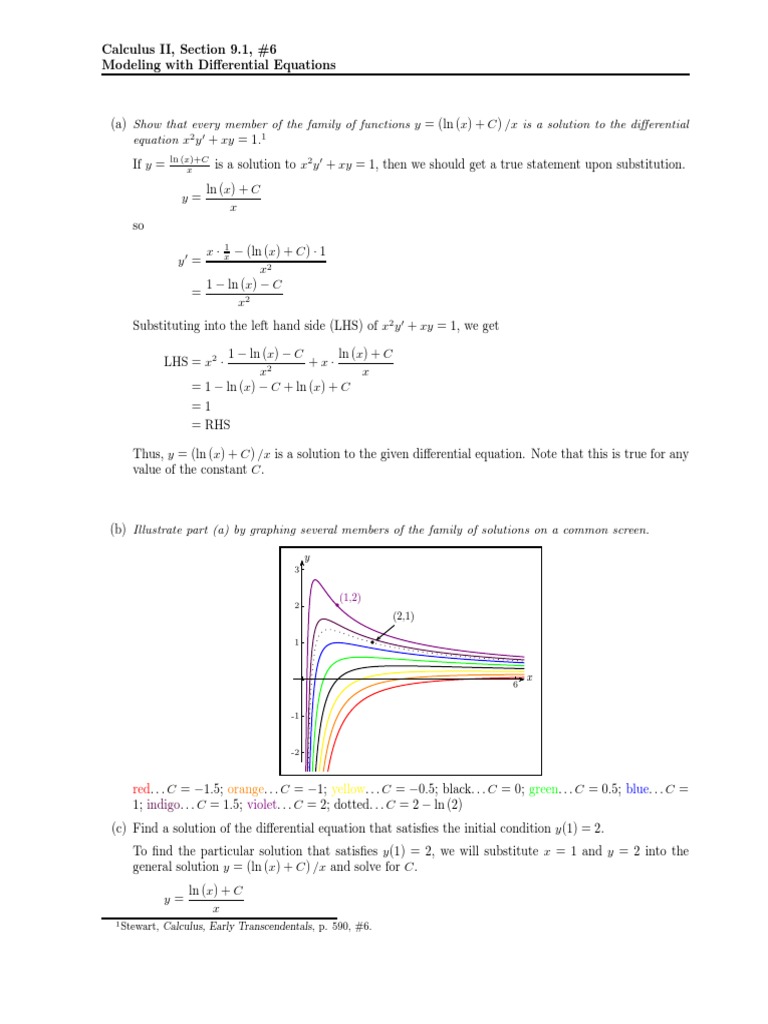 09-01-006 Modeling With Differential Equations | PDF | Ordinary ...
