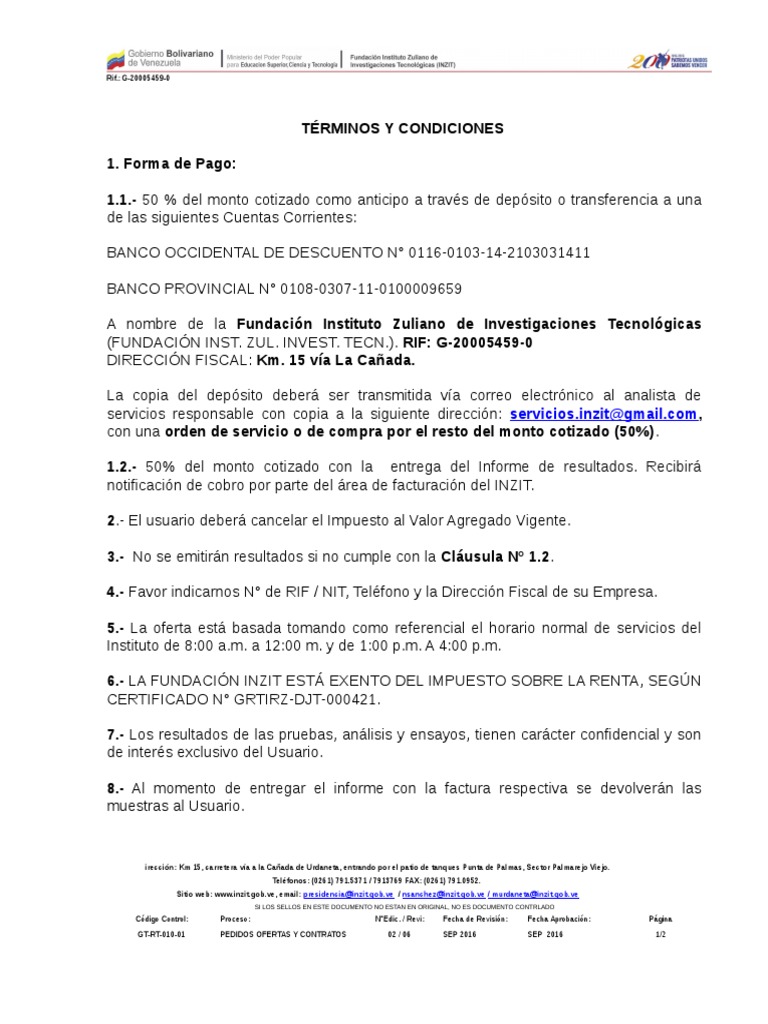 Términos y Condiciones | PDF