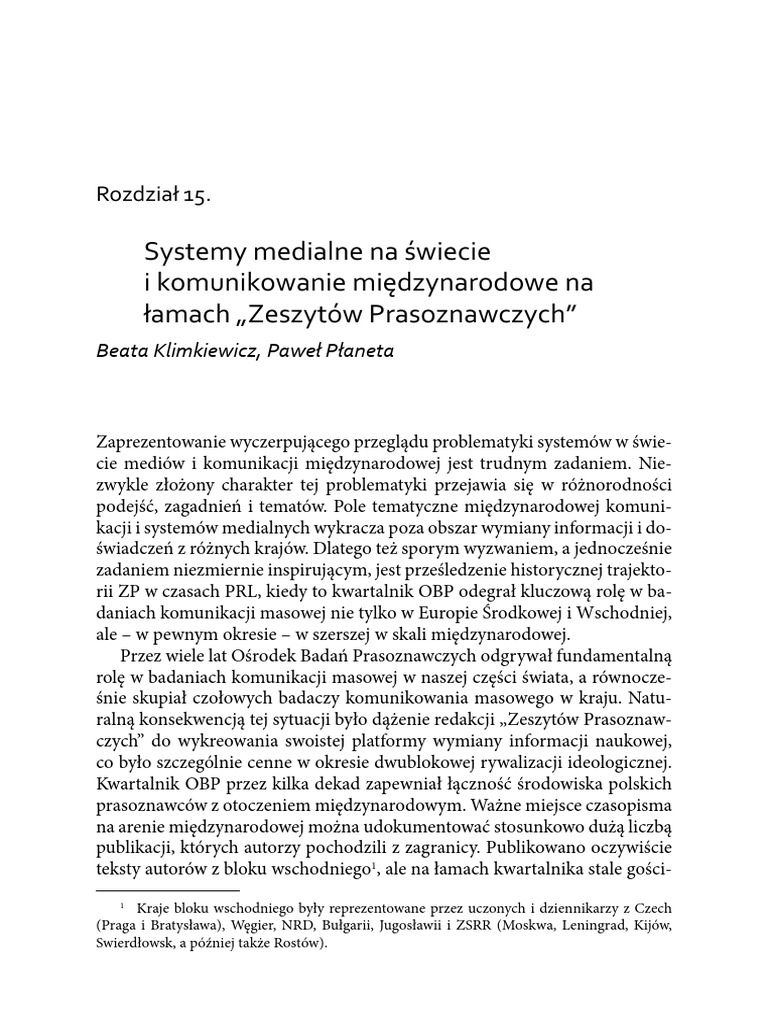 Klimkiewicz Planeta Systemy Medialne Na Swiecie I Komunikowanie ... Klimkiewicz Planeta Systemy Medialne Na Swiecie I Komunikowanie ...