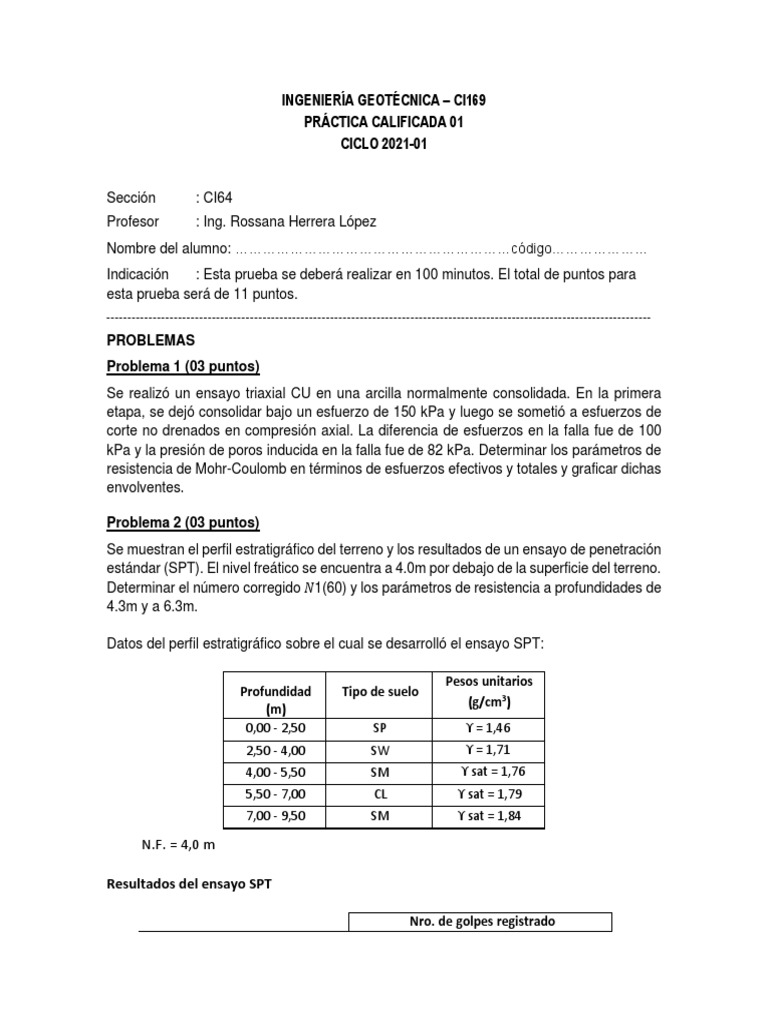PC1 Parte Ii 2021-1 | PDF | Fundación (Ingeniería) | Mecánica de sólidos