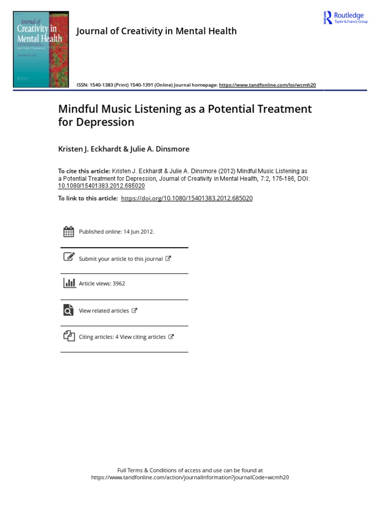 Mindful Music Listening As A Potential Treatment For Depression ...
