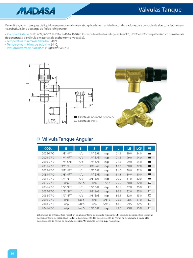 Madasa Valvula Tanque Angula | PDF