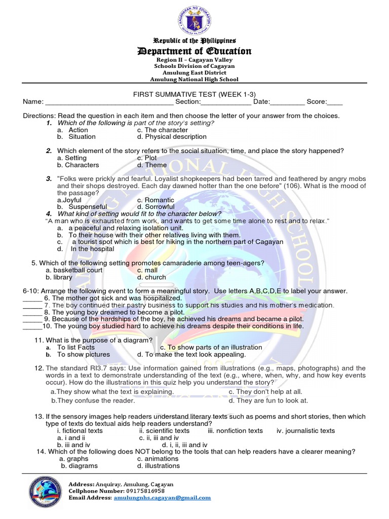 First Quarter Summative Test | Download Free PDF | Grameen Bank | Poverty